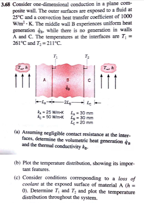 Solved 3.68 Consider o conduction in a plane com- posite | Chegg.com