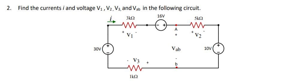 Solved Find the currents i and voltage V1, V2, V3, and Vab | Chegg.com