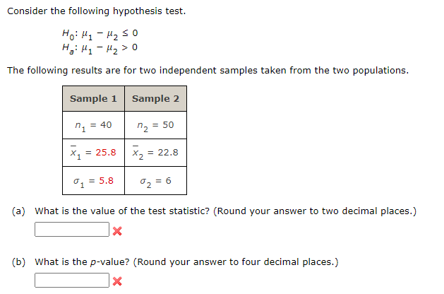 Solved Consider the following hypothesis test. | Chegg.com