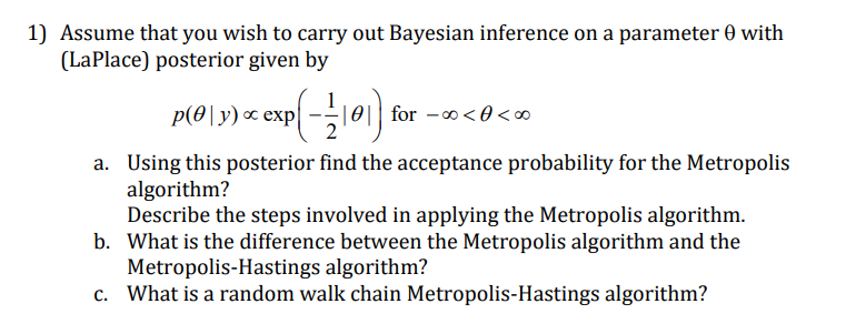 Solved Assume that you wish to carry out Bayesian inference | Chegg.com