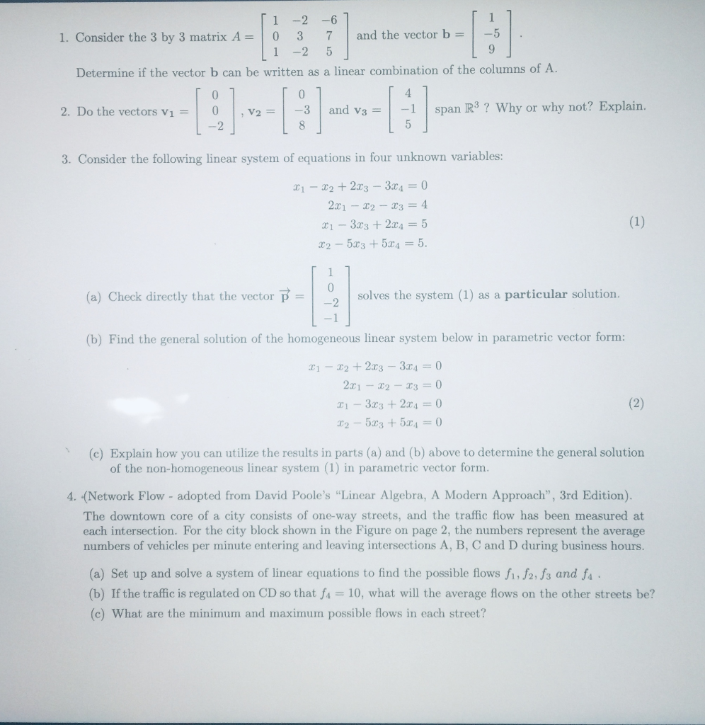 Solved 1. Consider the 3 by 3 matrix A = | 0 3 1 -2 5 | and | Chegg.com