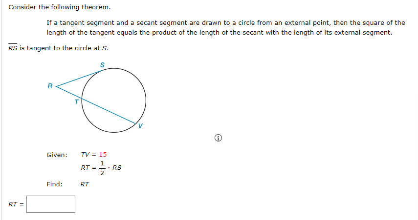 Solved Consider the following theorem. If a tangent segment | Chegg.com