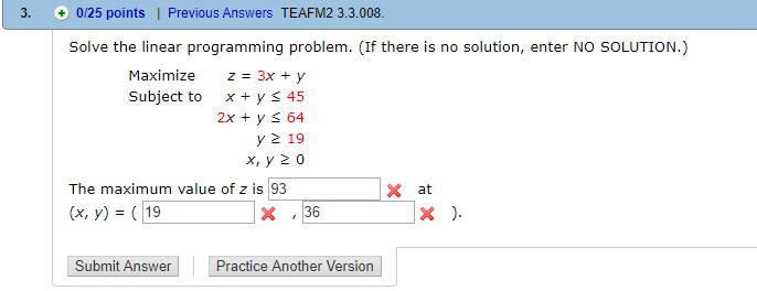 Solved Solve the linear programming problem. (If there is no | Chegg.com