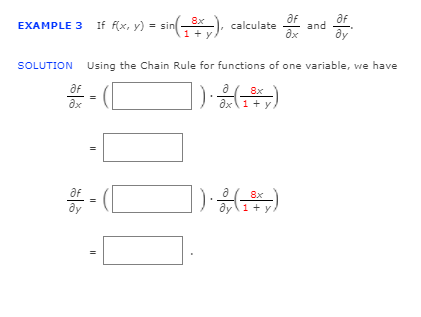 Solved EXAMPLE 3 If f(x, y) = sin 8x 1 + y calculate ar and | Chegg.com