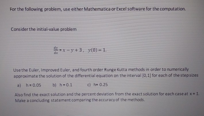 Solved For the following problem, use either Mathematica or | Chegg.com