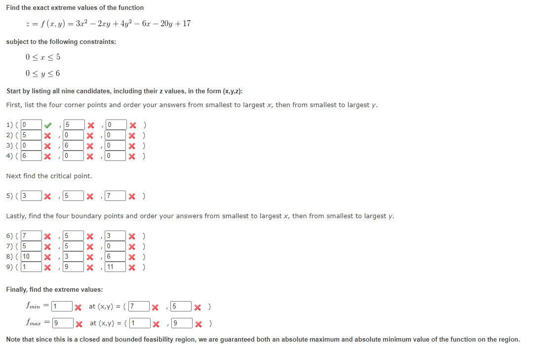 Solved Find the exact extreme values of the function 2= | Chegg.com