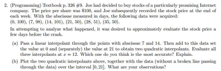 Solved 2 Program Ming Textbook P 326 9 Joe Had Decided 5499
