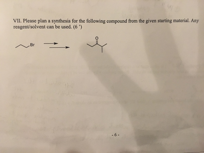 Solved Plan a synthesis for the following compound from the | Chegg.com