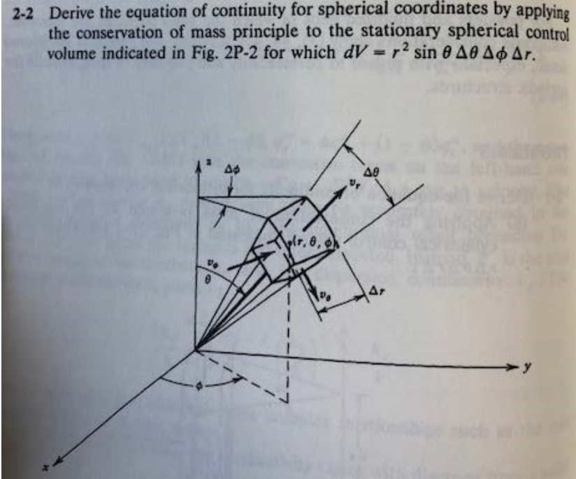 Solved Derive the equation of continuity for spherical | Chegg.com