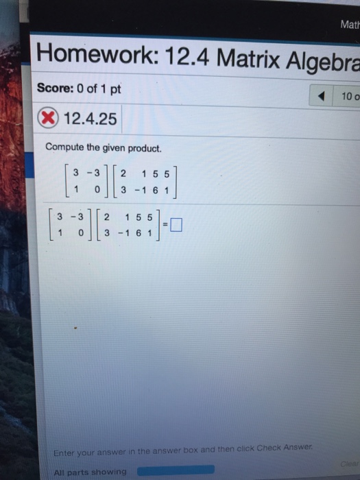 Solved Mat Homework: 12.4 Matrix Algebra Score: 0 of 1 pt 10 | Chegg.com