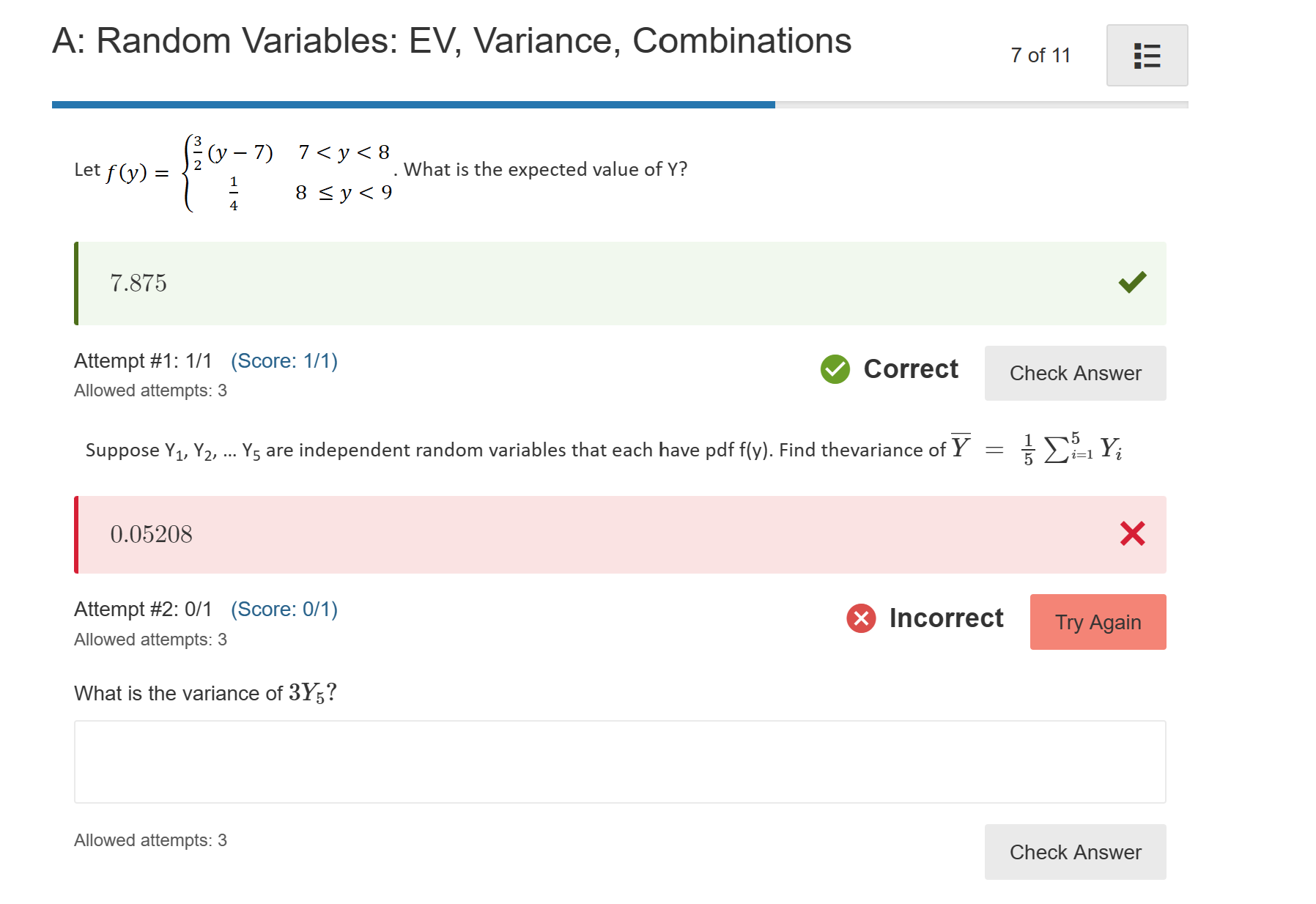 Solved A: Random Variables: EV, Variance, Combinations 7 of | Chegg.com