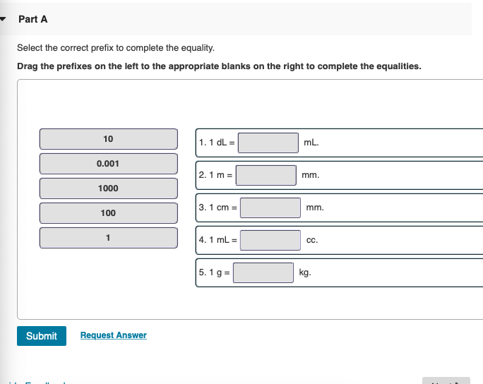 Solved Part A Select the correct prefix to complete the | Chegg.com