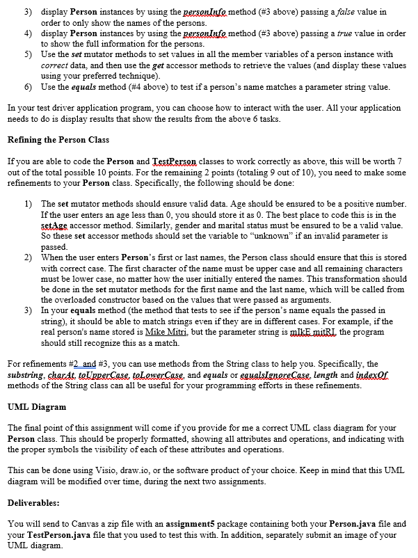 Solved In this assignment, you will develop a class that | Chegg.com