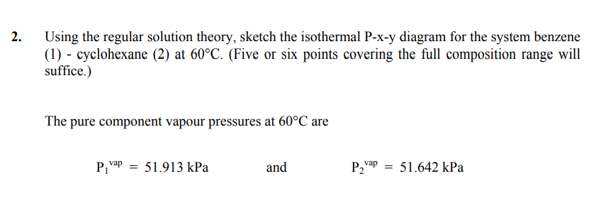 Solved 2. Using the regular solution theory, sketch the | Chegg.com