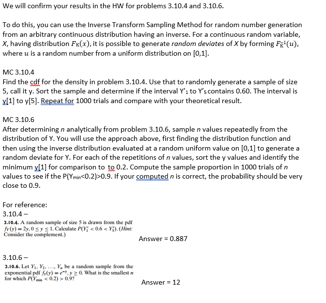 Solved We will confirm your results in the HW for problems | Chegg.com