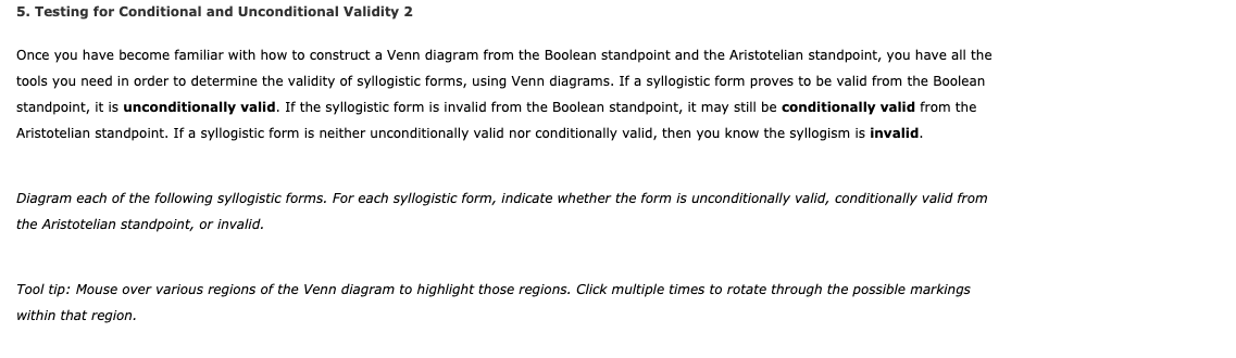 Solved 5 Testing For Conditional And Unconditional Validity