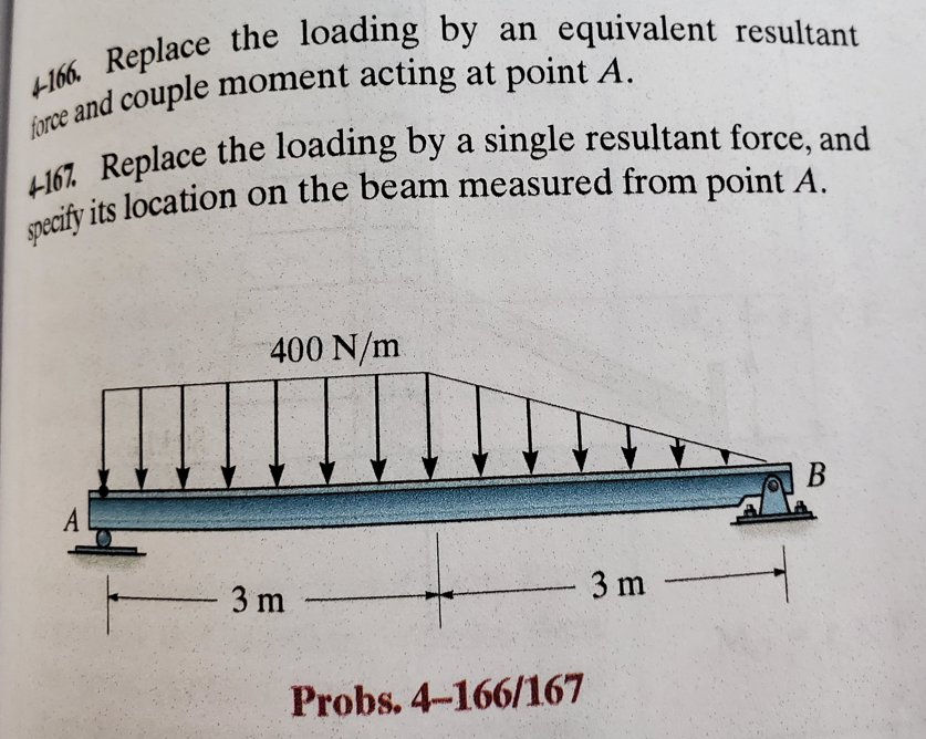 Solved Replace the loading by an equivalent resultant force | Chegg.com