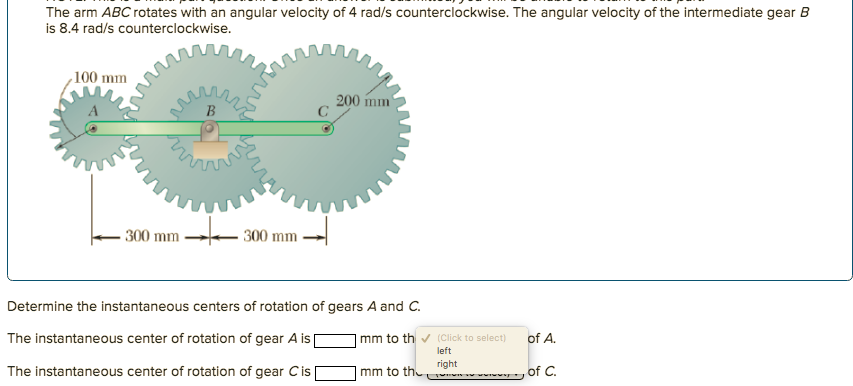 Solved The arm ABC rotates with an angular velocity of 4 | Chegg.com