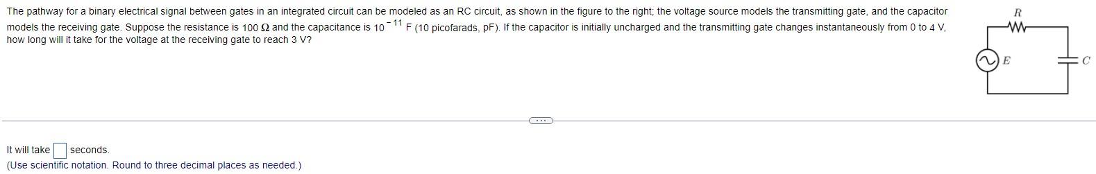 Solved how long will it take for the voltage at the | Chegg.com