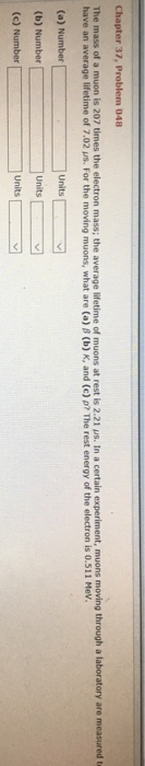 Solved The mass of a muon is 207 times the electron mass; | Chegg.com