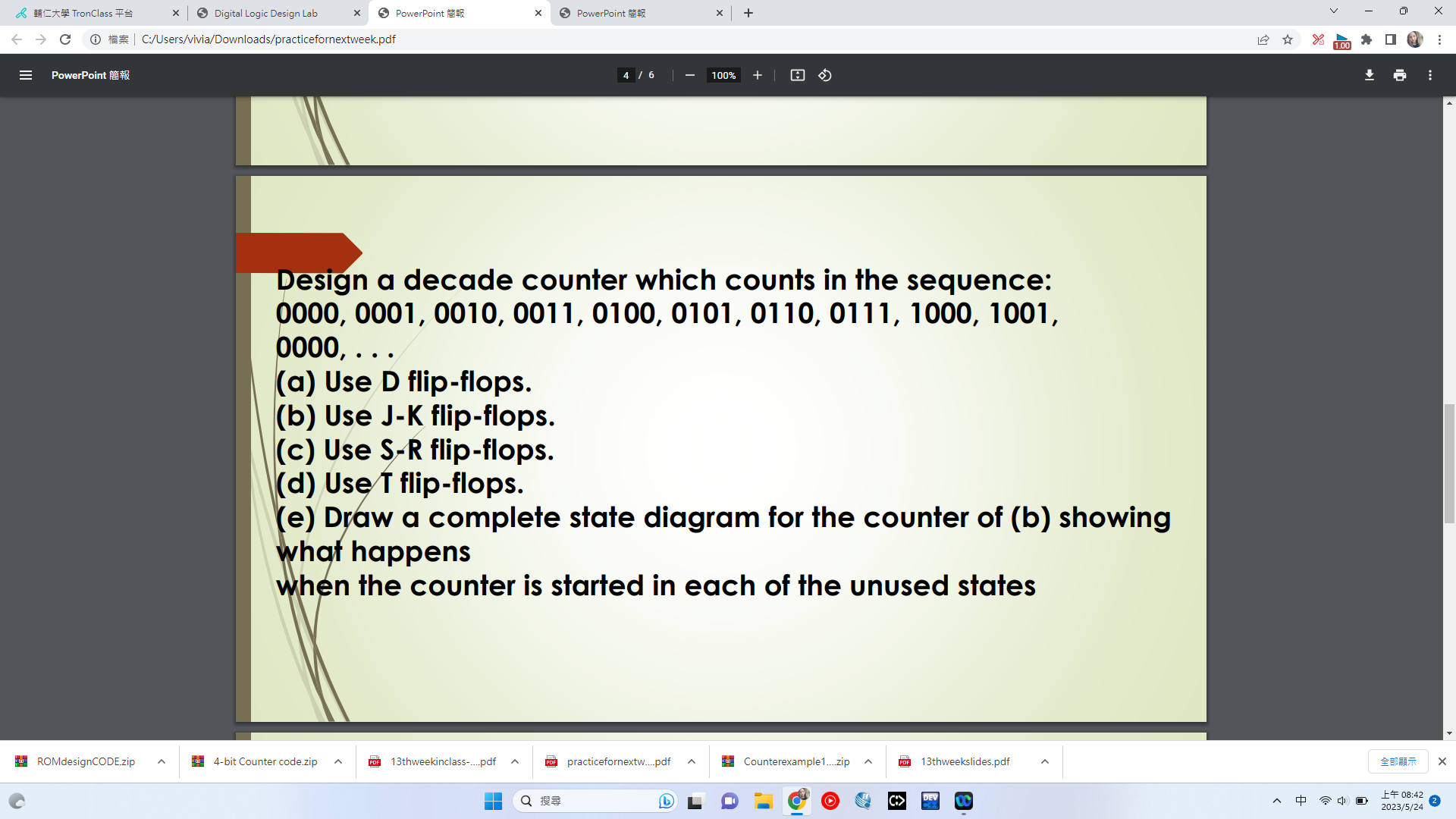 Solved Design a decade counter which counts in the sequence: | Chegg.com