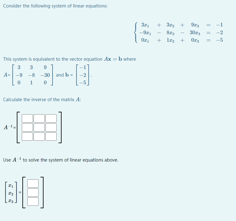 Solved Consider the following system of linear equations: | Chegg.com