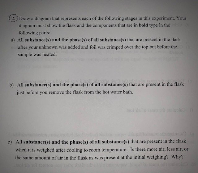 CHEM 101 LAB EXPERIMENT 10 PRE LAB QUESTION 2A, 2B, | Chegg.com