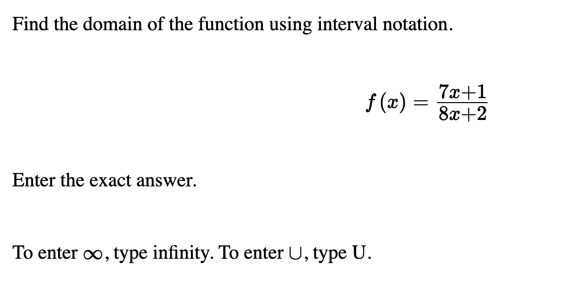 Solved Find the domain of the function using interval | Chegg.com