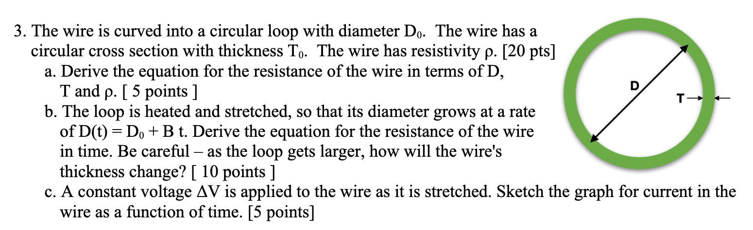 Solved 3. The wire is curved into a circular loop with | Chegg.com