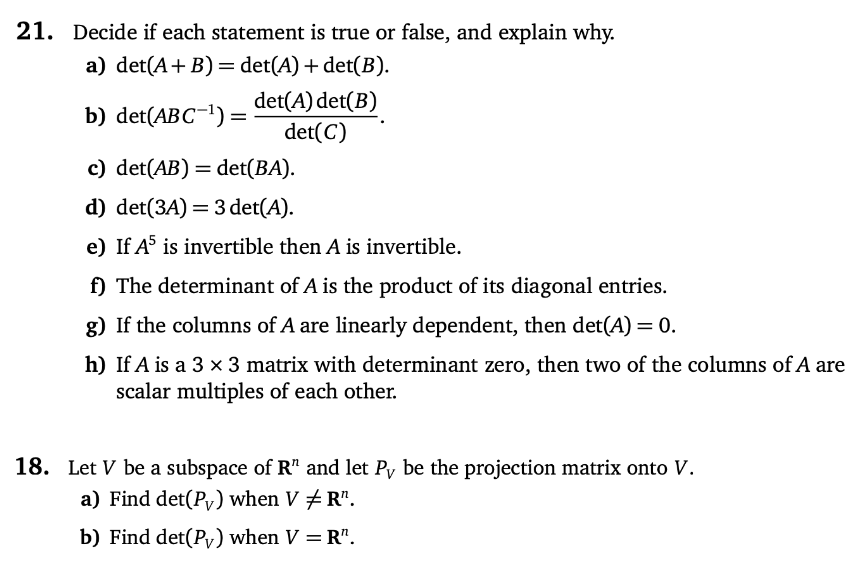 Solved 21. Decide if each statement is true or false, and | Chegg.com