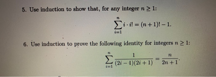 Solved 5. Use induction to show that, for any integer n 21: | Chegg.com
