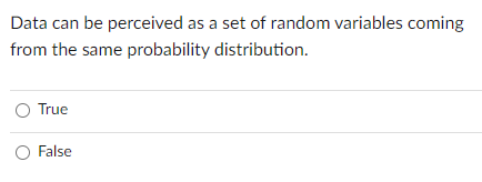 Solved Data can be perceived as a set of random variables | Chegg.com