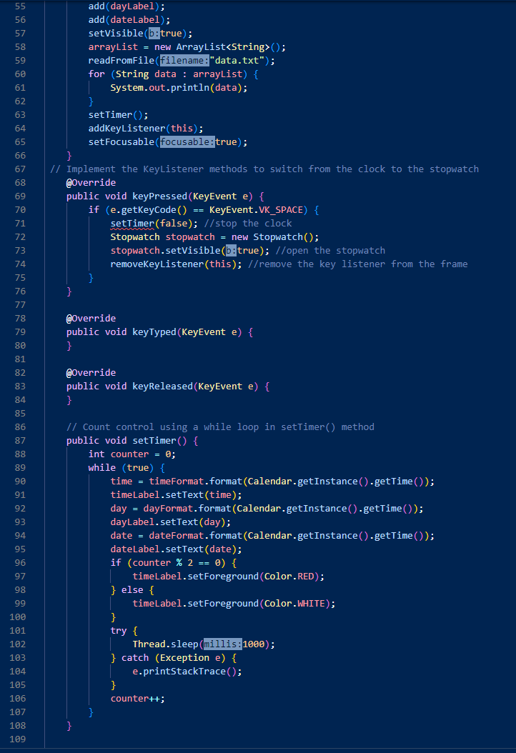 Can you help me fix my code? Why doesn't the Clock | Chegg.com