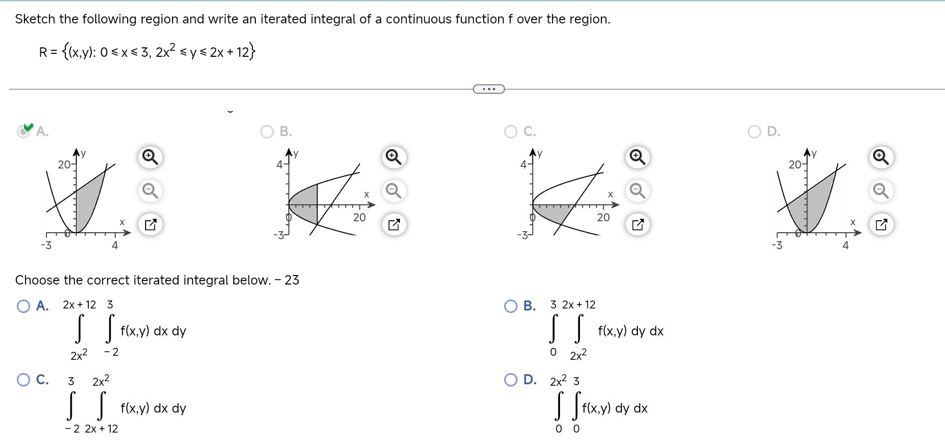Solved Sketch the following region and write an iterated | Chegg.com