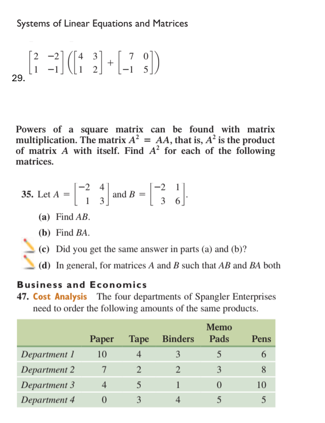 Solved Systems of Linear Equations and | Chegg.com