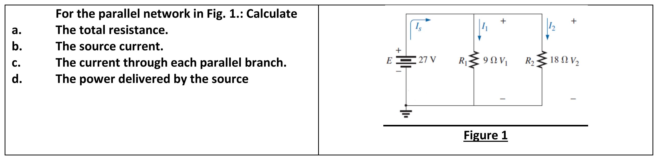 Solved i + م م For the parallel network in Fig. 1.: | Chegg.com