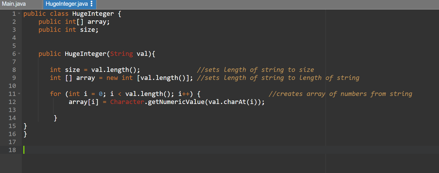 Solved moyol.uva. 1° public class HugeInteger {r public | Chegg.com
