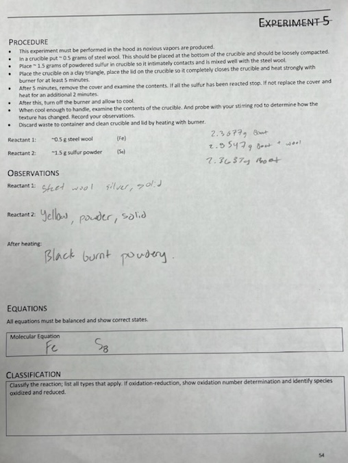 Solved PROCEDURE • This experiment must be performed in the | Chegg.com