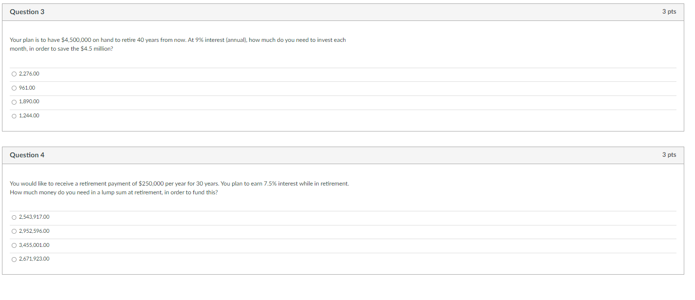 Solved Your plan is to have $4,500,000 on hand to retire 40 | Chegg.com