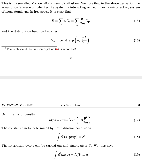 Derive the Maxwell-Boltzmann Distribution with | Chegg.com