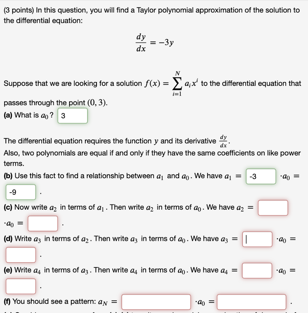 Solved (3 points) In this question, you will find a Taylor | Chegg.com