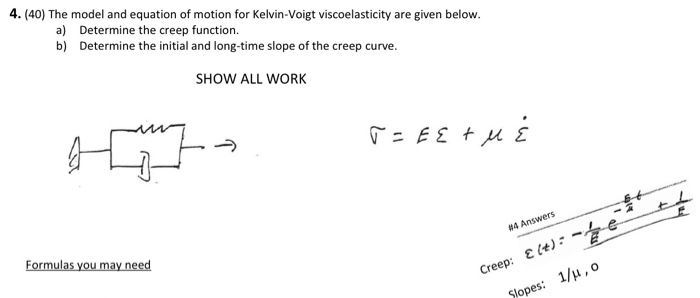 Solved 4. (40) The model and equation of motion for | Chegg.com