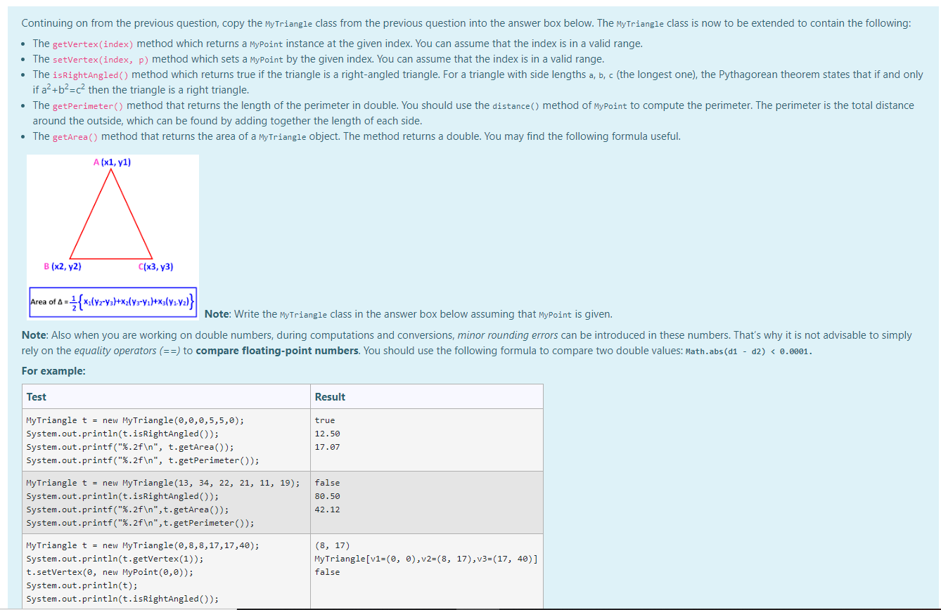 Solved Using MyTriangle and MyPoint how do you add these | Chegg.com