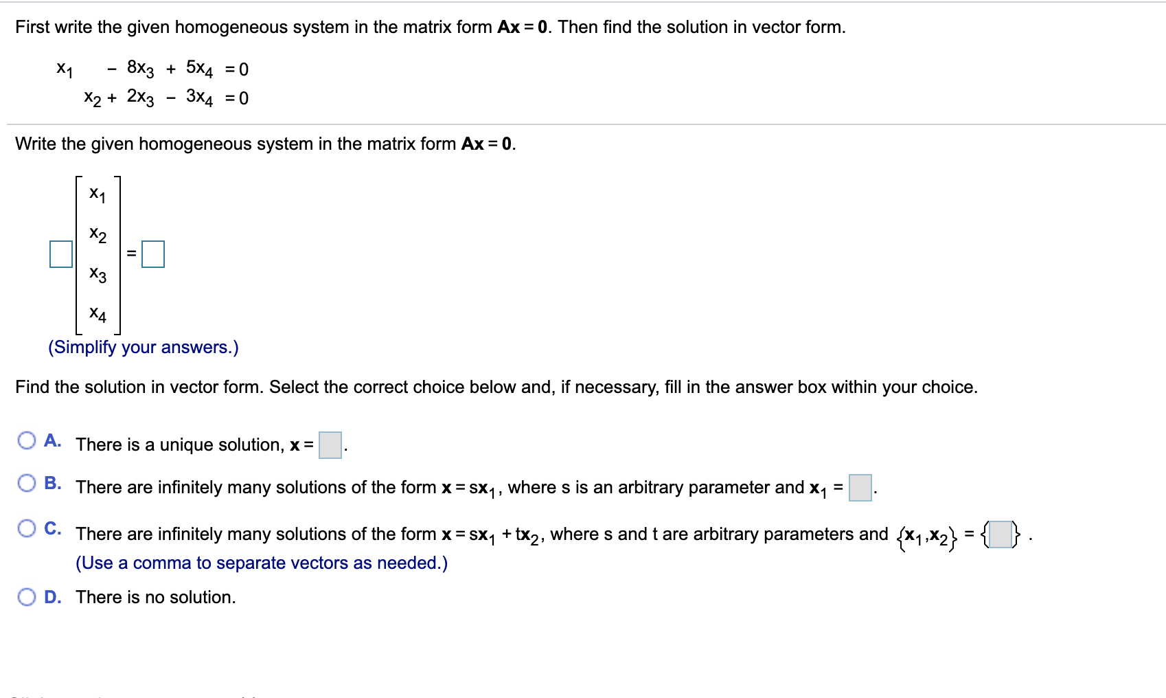 Solved First write the given homogeneous system in the | Chegg.com