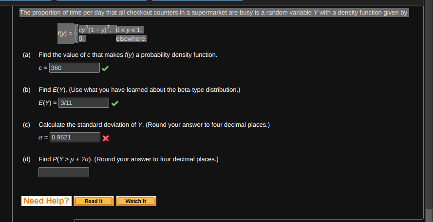 Solved The proportion of time per day that all checkout | Chegg.com