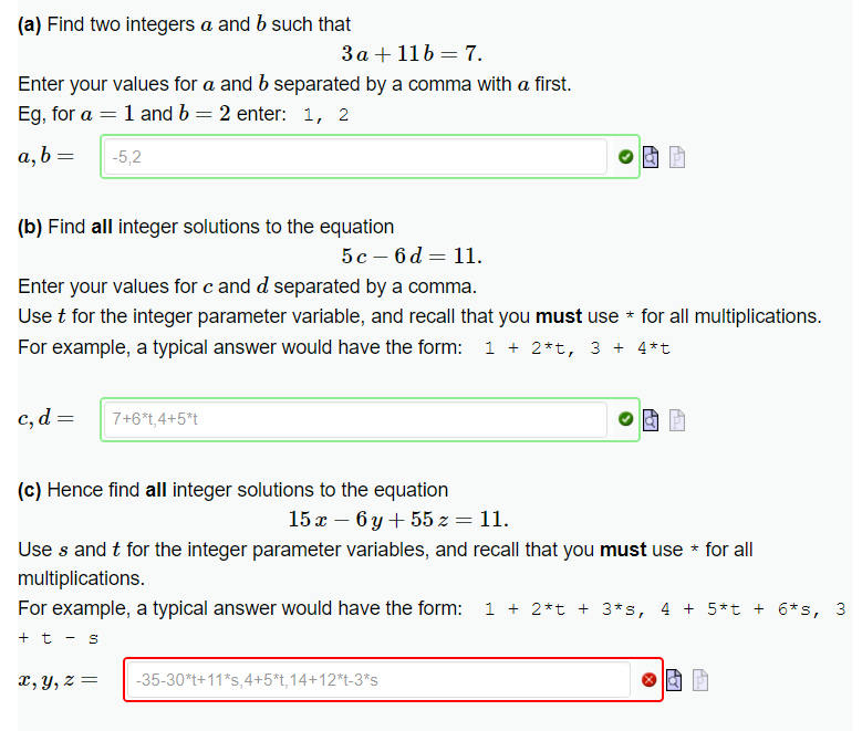 Solved (a) ﻿Find two integers a and b ﻿such | Chegg.com