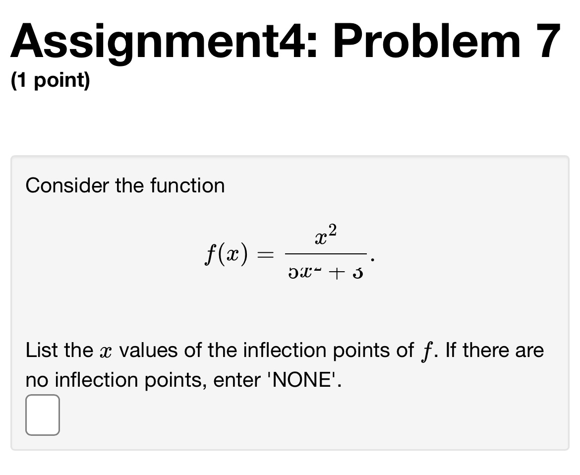 Solved Assignment4: Problem 7 (1 point) Consider the | Chegg.com