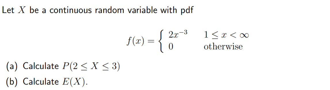 Solved Let X be a continuous random variable with pdf -3 | Chegg.com