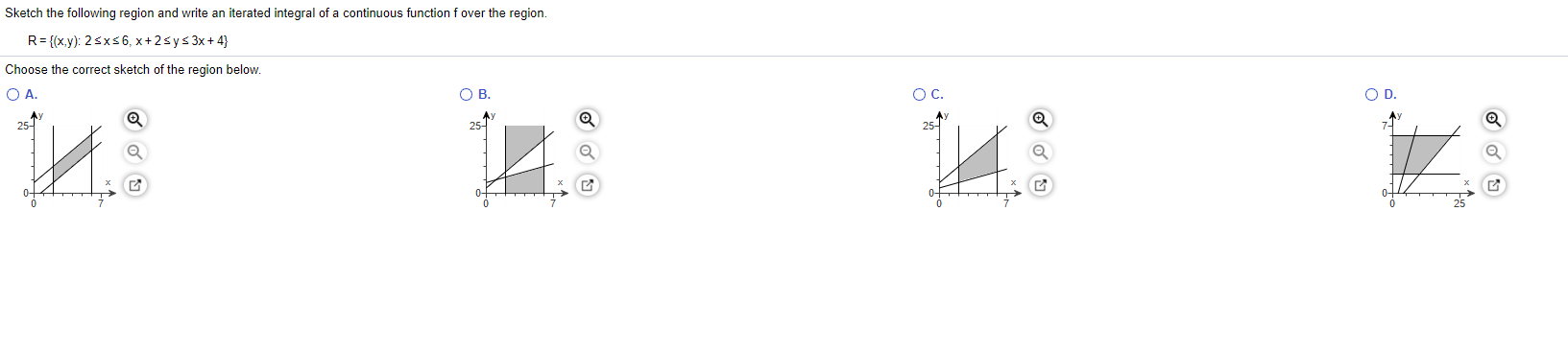 Solved Sketch the following region and write an iterated | Chegg.com