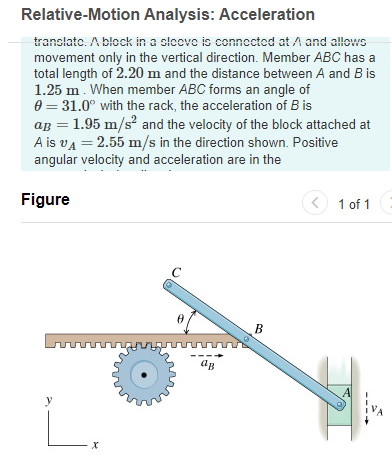 Solved Relative-Motion Analysis: Acceleration translato. A | Chegg.com
